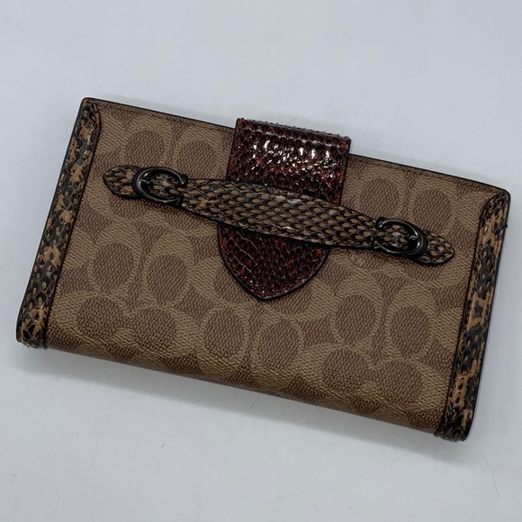 Coach | Bags | Coach Snake Trim Signature Large Wallet | Poshmark
